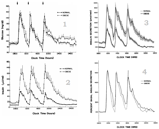 24hr Profiles: Insulin Secretion & Clearance in Normal and Obese
