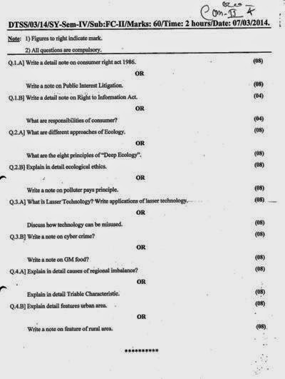 Question Papers Collection: SYBCOM SEM IV EXAM