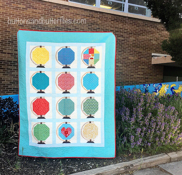Buttons and Butterflies: Button’s Globe {Teacher Quilt}