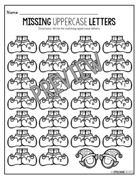 Emily Jane Creates: DECEMBER NO PREP KINDERGARTEN PACKET-OVER 100 PAGES!