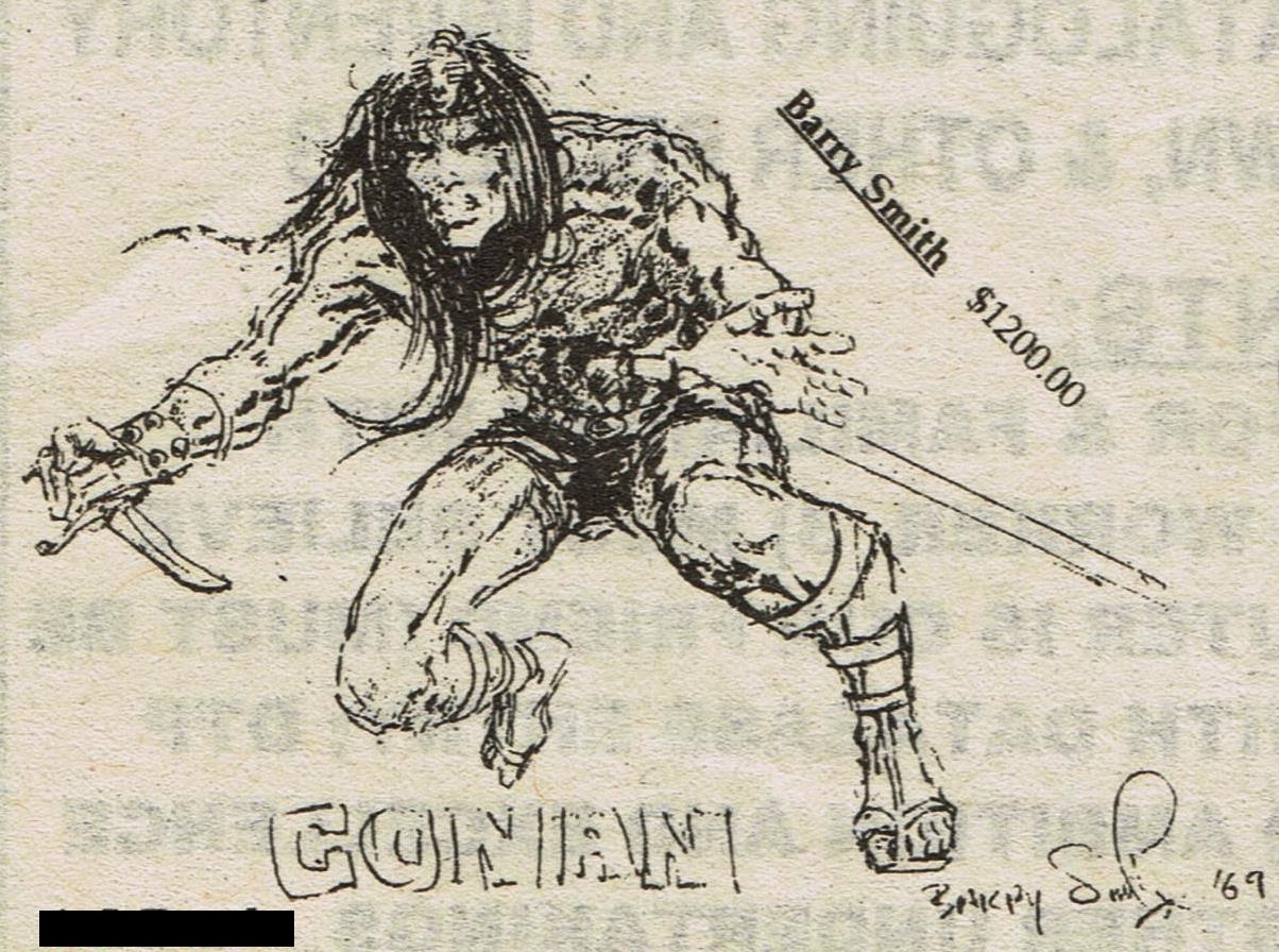 Cap'n's Comics: Original First Conan Drawing by Barry Smith For Sale!
