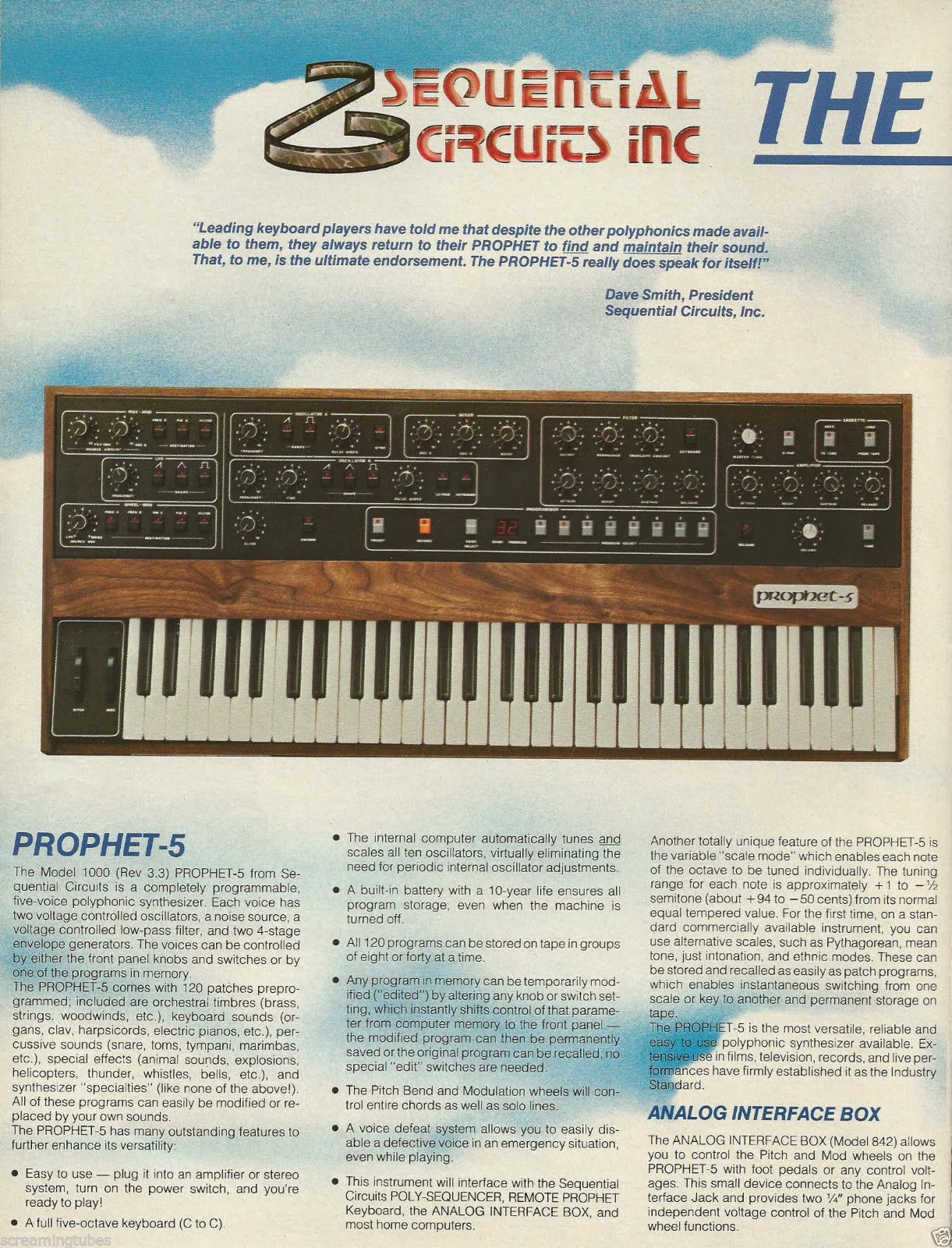 MATRIXSYNTH: 1983 SEQUENTIAL CIRCUITS PROPHET-5 PROPHET-10 PRO-ONE Ad