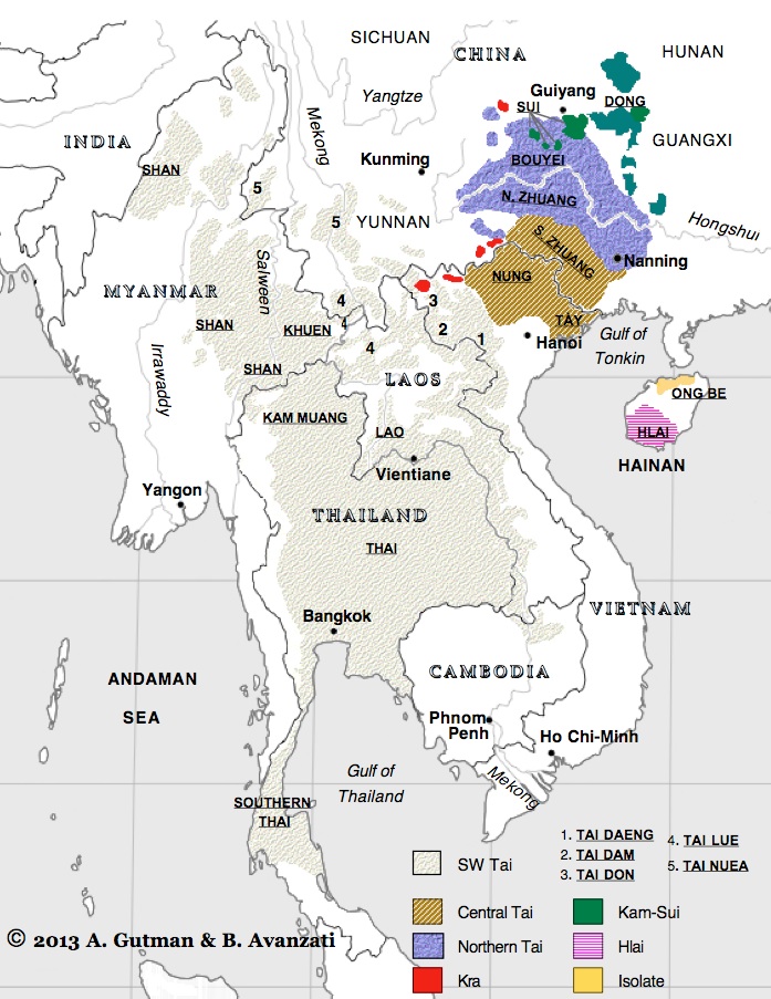 Tai–Kadai : The Central Tai, Southwestern Tai languages
