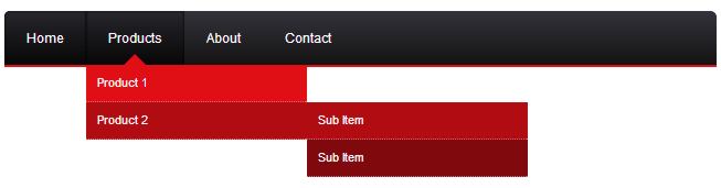 Red Opera Drop Down Menu