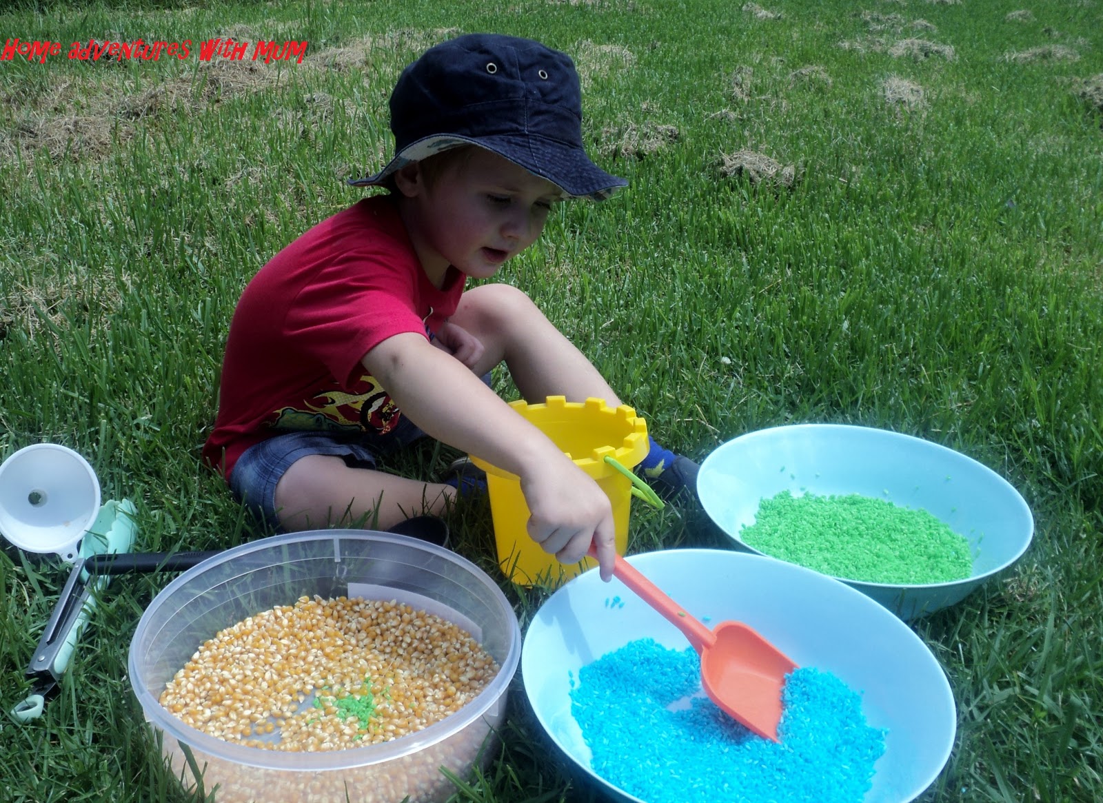 Adventures at home with Mum: Coloured Rice Play