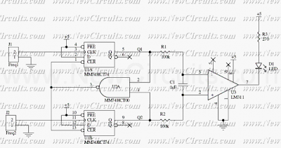 simple frequency comparator - Electronic Circuit Collection