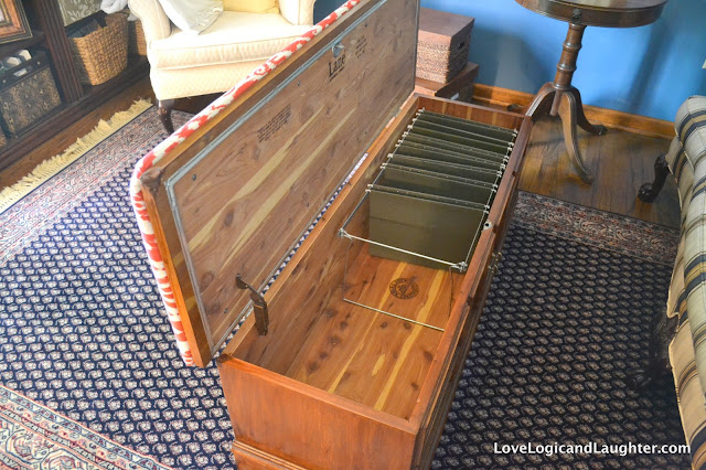 Cedar Chest File Cabinet Ottoman | Logic & Laughter