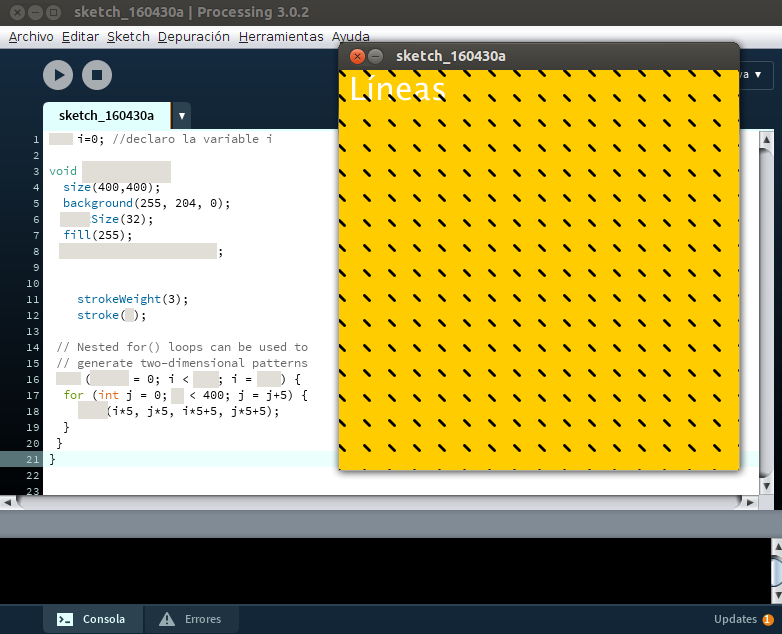 Processing en Secundaria: Actividad 5 (patrón con 2 dimensiones)