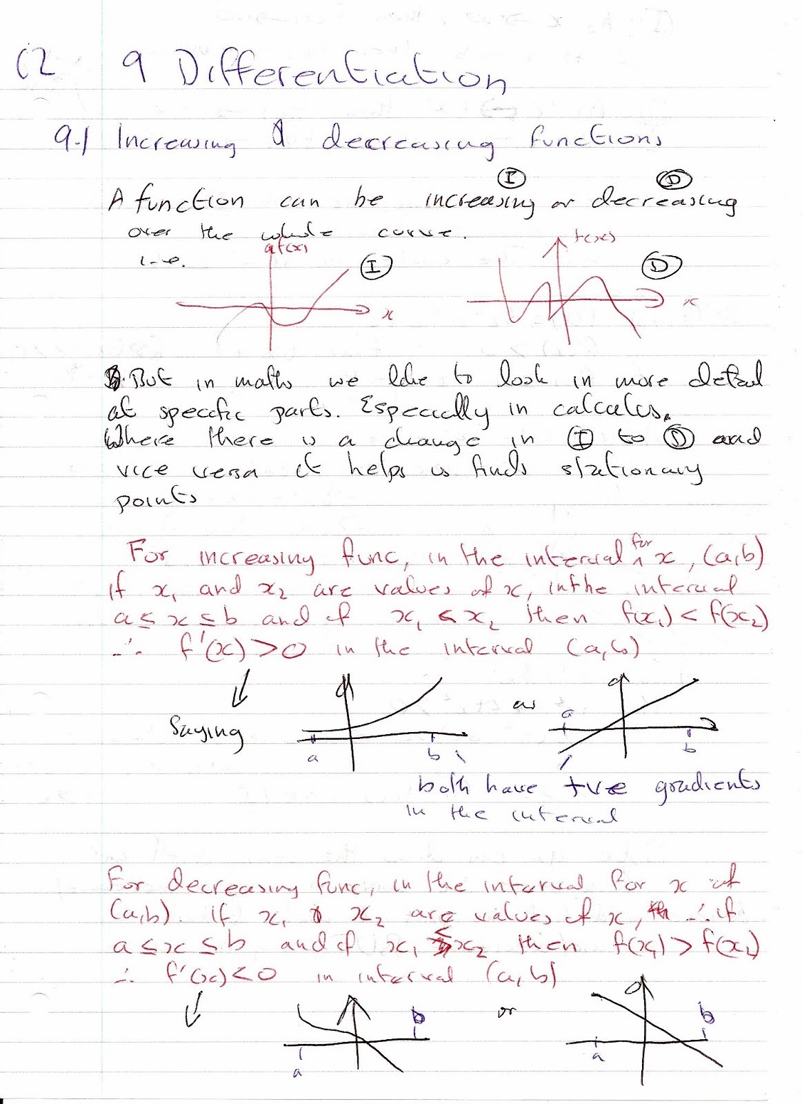 A Level Maths Notes: EDEXCEL C2.9 Differentiation