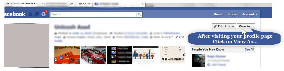 see how your facebook profile appears to your friend : techirsh