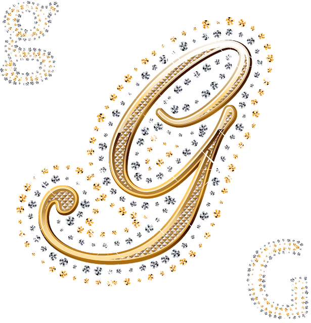 Abecedario Dorado con Brillantes y Chispas. - Oh my Alfabetos!