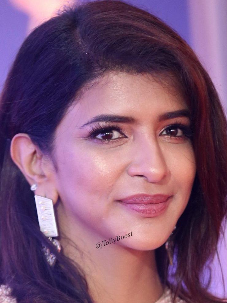 Indian Beautiful Girl Manchu Lakshmi Long hair Smiling Face Close Up ...