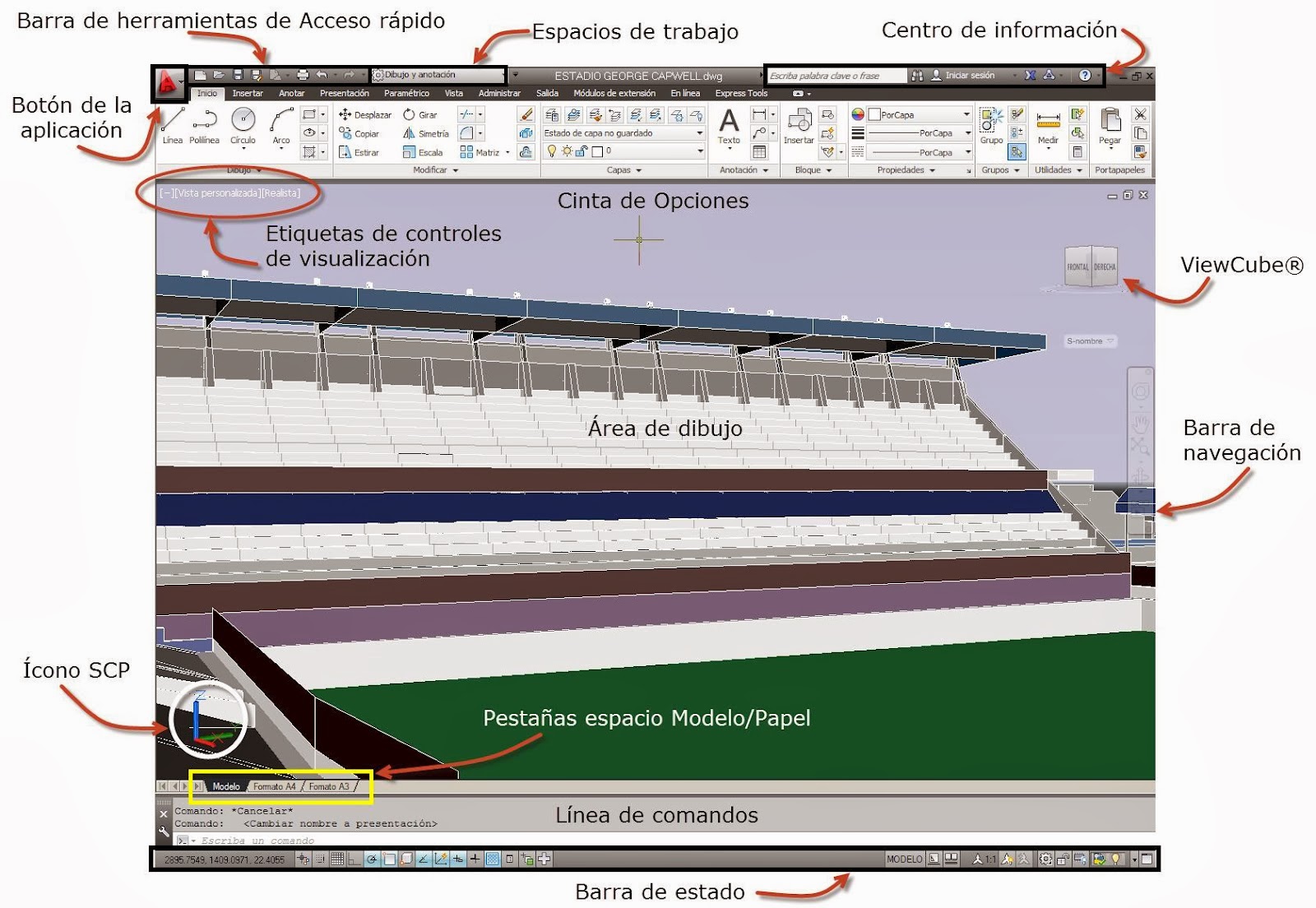 Curso AutoCAD Gratis: Lección 1 Interfaz Gráfica - ArquiHoy CAD