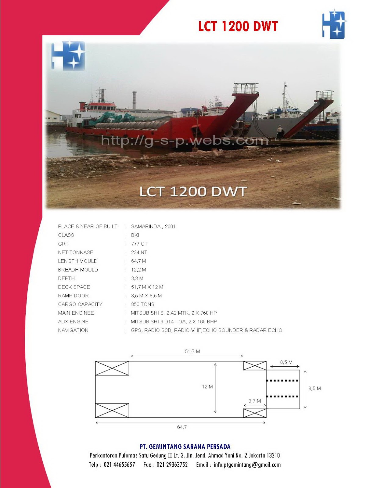 LCT: SHIP'S PARTICULAR