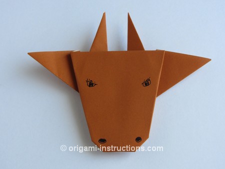 Origami-Instructions.com: Origami Bull Face