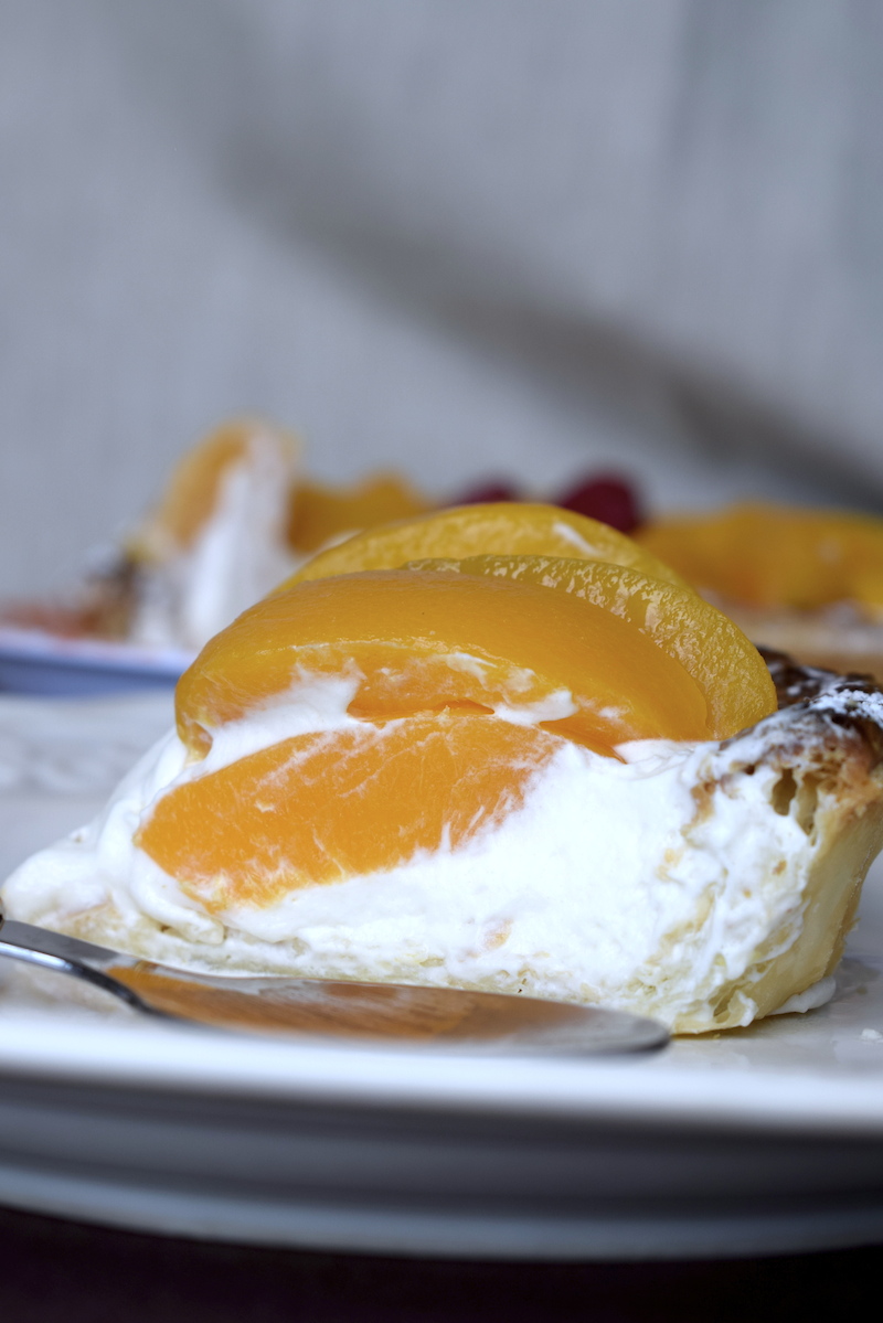 Tarta de queso y melocotón. - Lavanda Cakes
