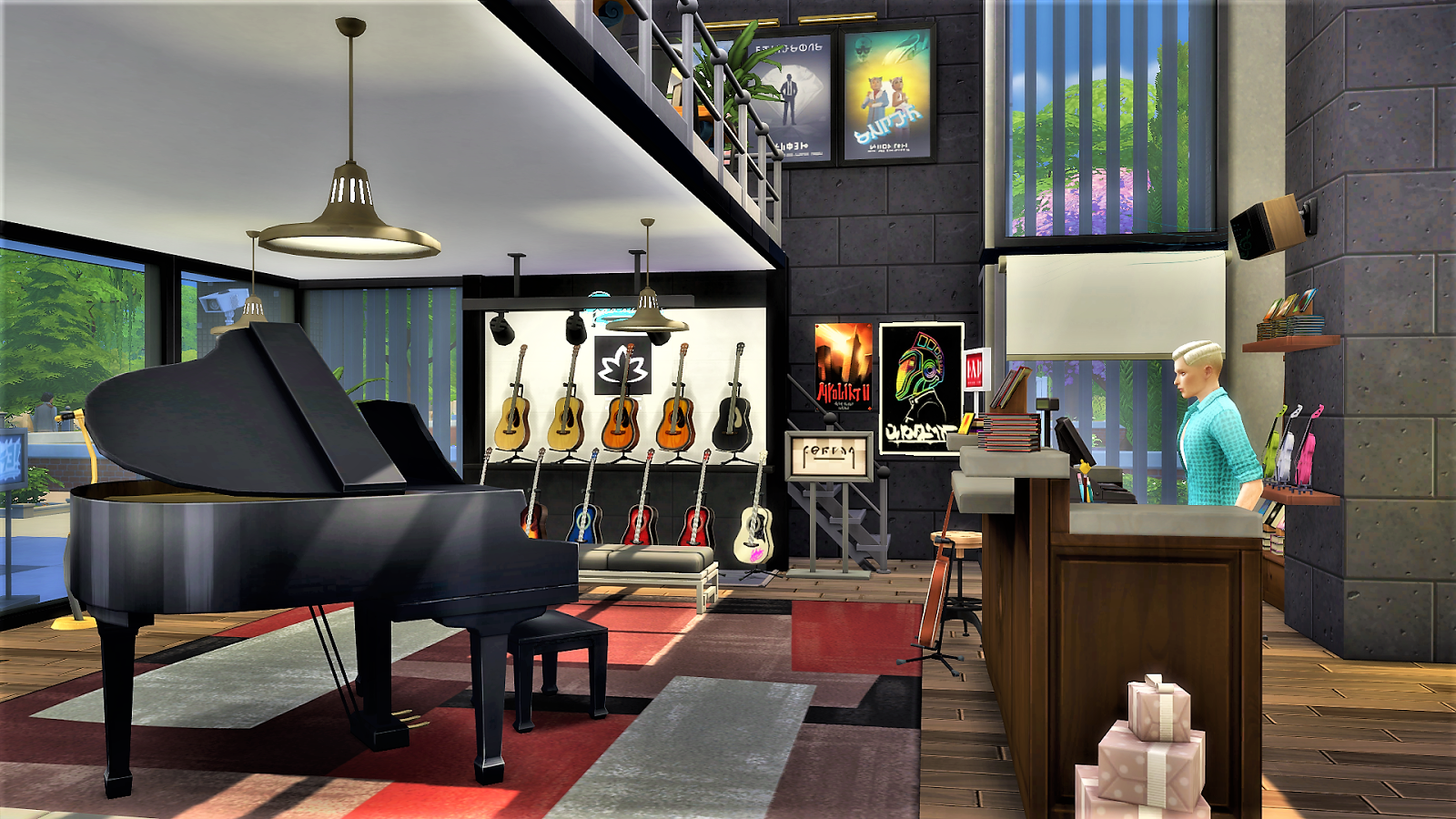 sim house design workshop: Sims 4 Music Store Rockers ----- 摇滚音乐店 (NO CC)