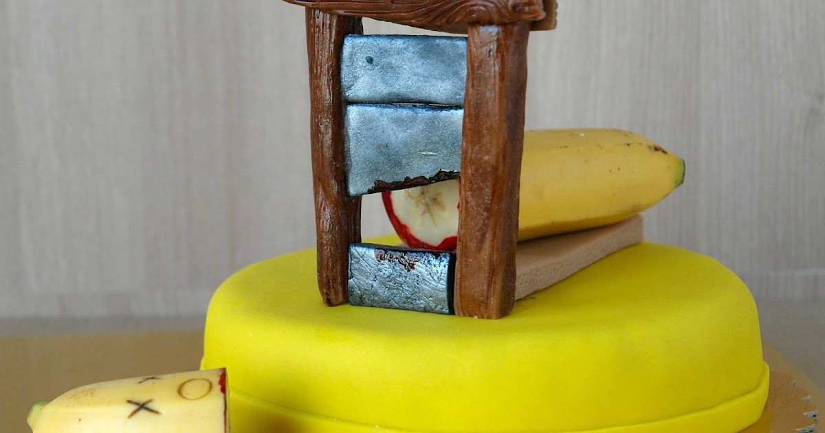 Guillotine Banana Cake for his 12th Birthday