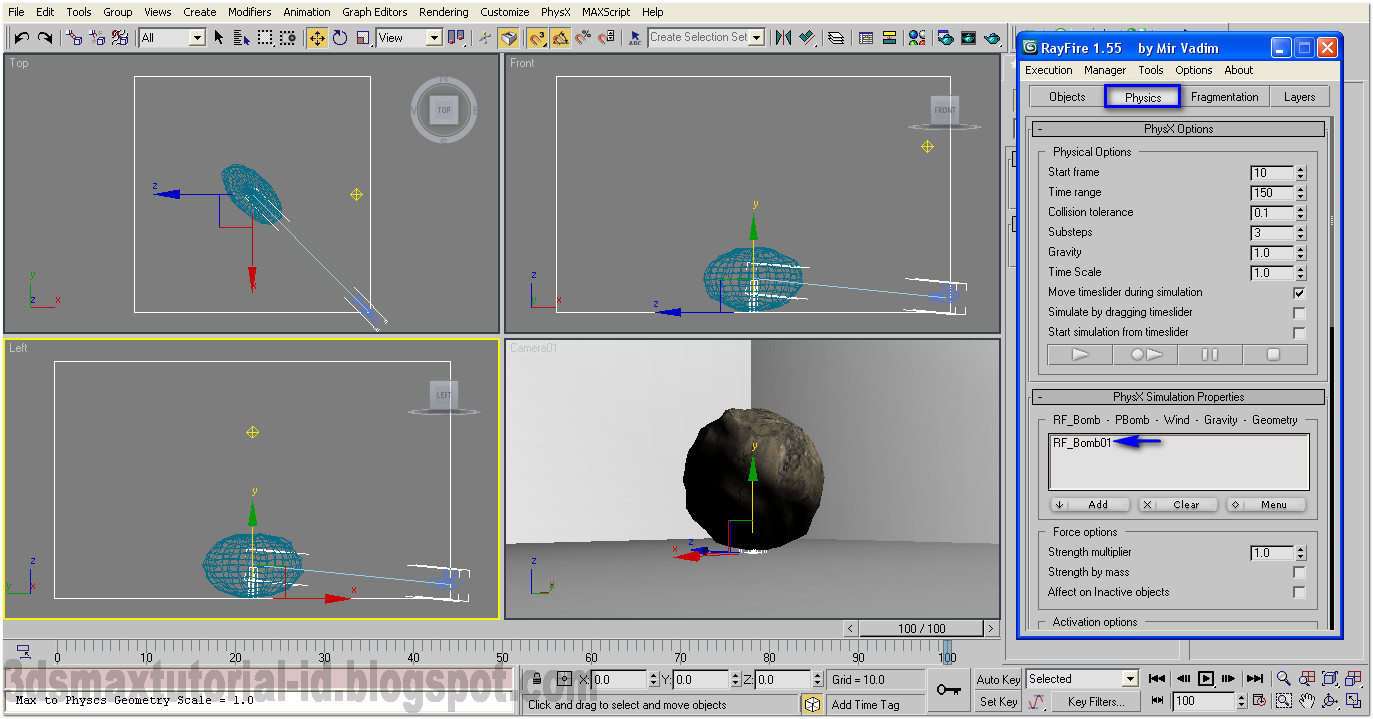 Meledakan Batu Dengan RayFire Bomb (3ds Max Animation Tutorial) ~ 3ds Max Tutorial - id