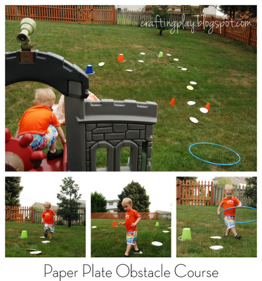 Crafting Play: Toddler Paper Plate Obstacle Course
