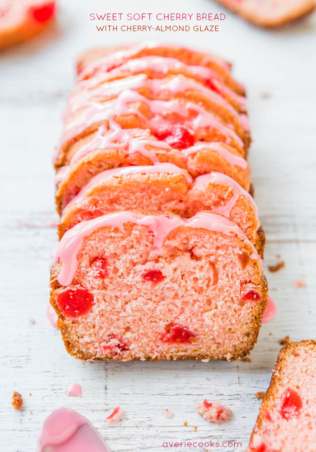 Sweet Soft Cherry Bread with Cherry-Almond Glaze