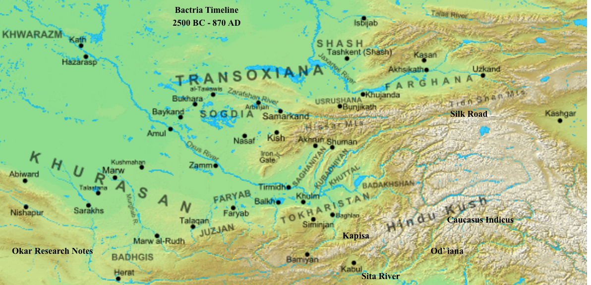 Okar Research: Bactrian Timeline: 2500 BC - 870 AD