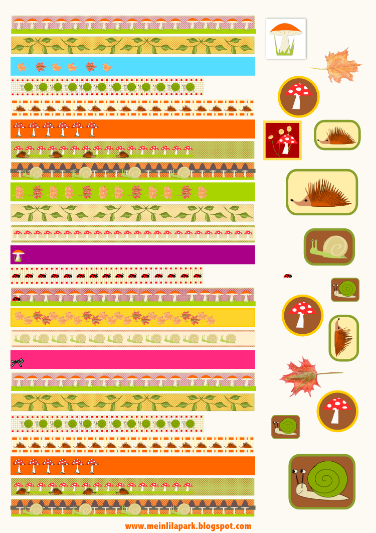 Free digital autumn themed borders and printable DIY stickers ...