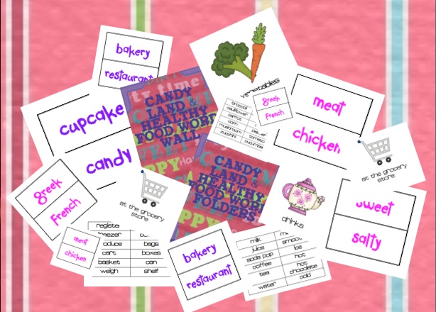 Candy Land & Healthy Food Word Wall & Word Folder Freebie - Today in ...