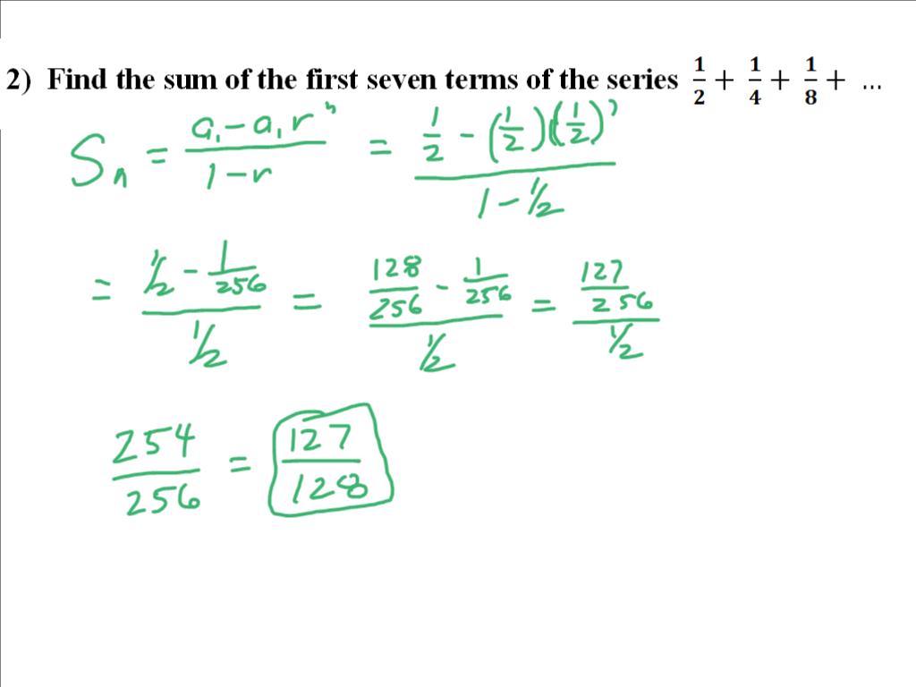 Mr Flanagan s Class Geometric Series Worksheet Solutions