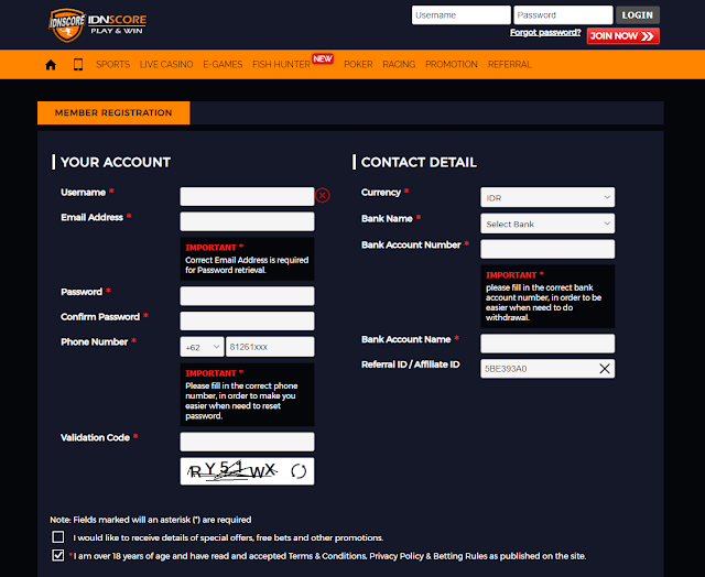 Cara Daftar IDNSCORE! - Berita Bola