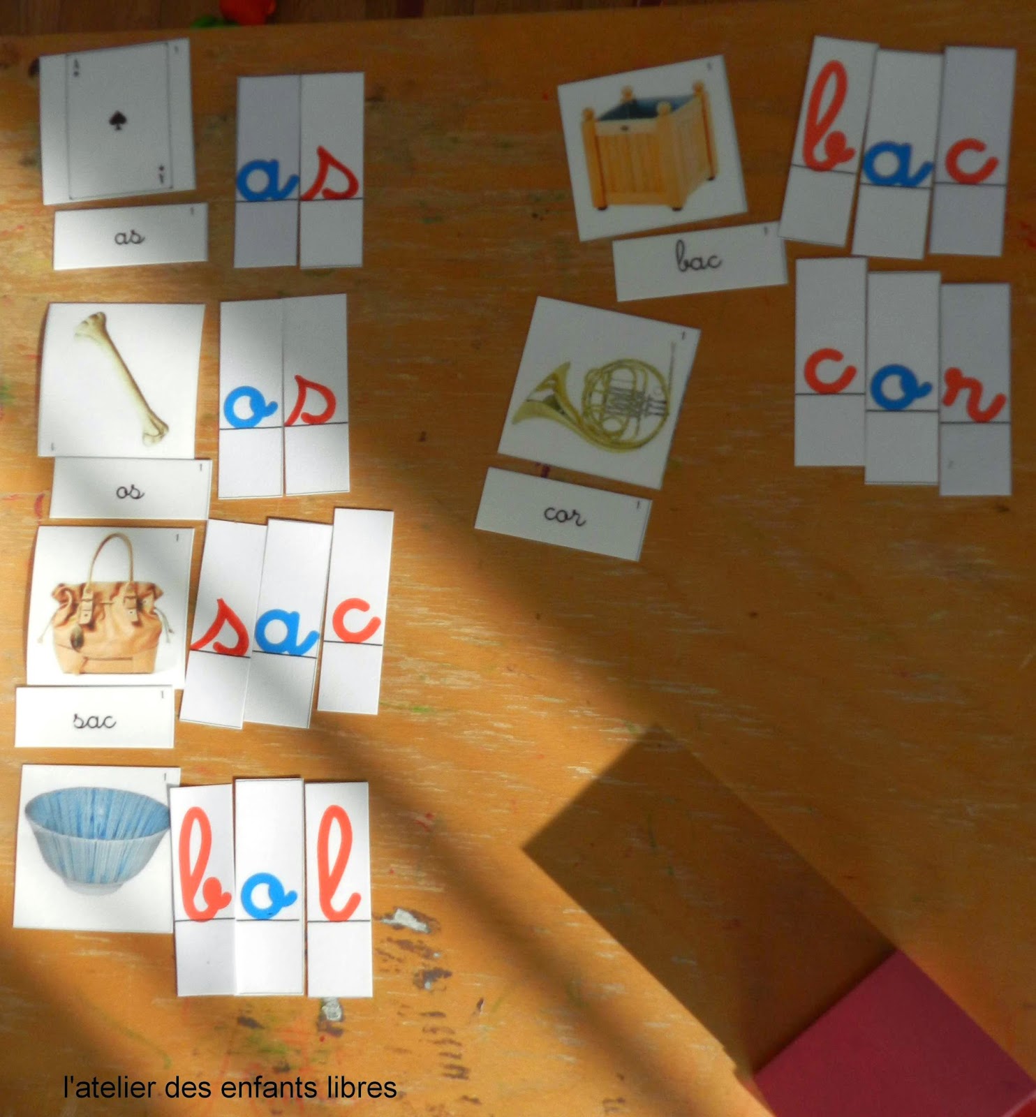 l'Atelier des enfants libres: différencier les sons proches