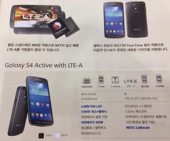 Samsung Galaxy S4 Active LTE-A with Snapdragon 800 processor, 13MP ...