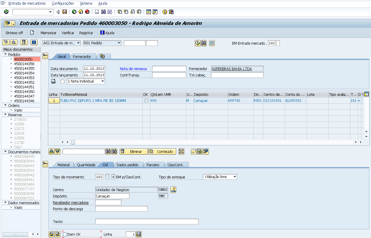Portal do conhecimento SAP ERP: [MM] - Erro - M7036 - Recebimento de ...