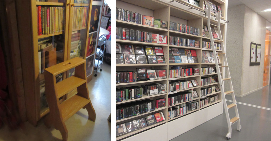 Hanneles bibliotek : en stege i mitt bibliotek på 7 m²