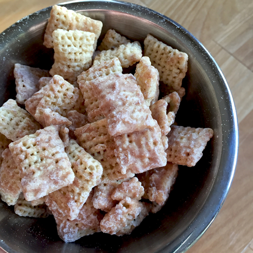 Food Pusher: Cinnamony Iced Chex