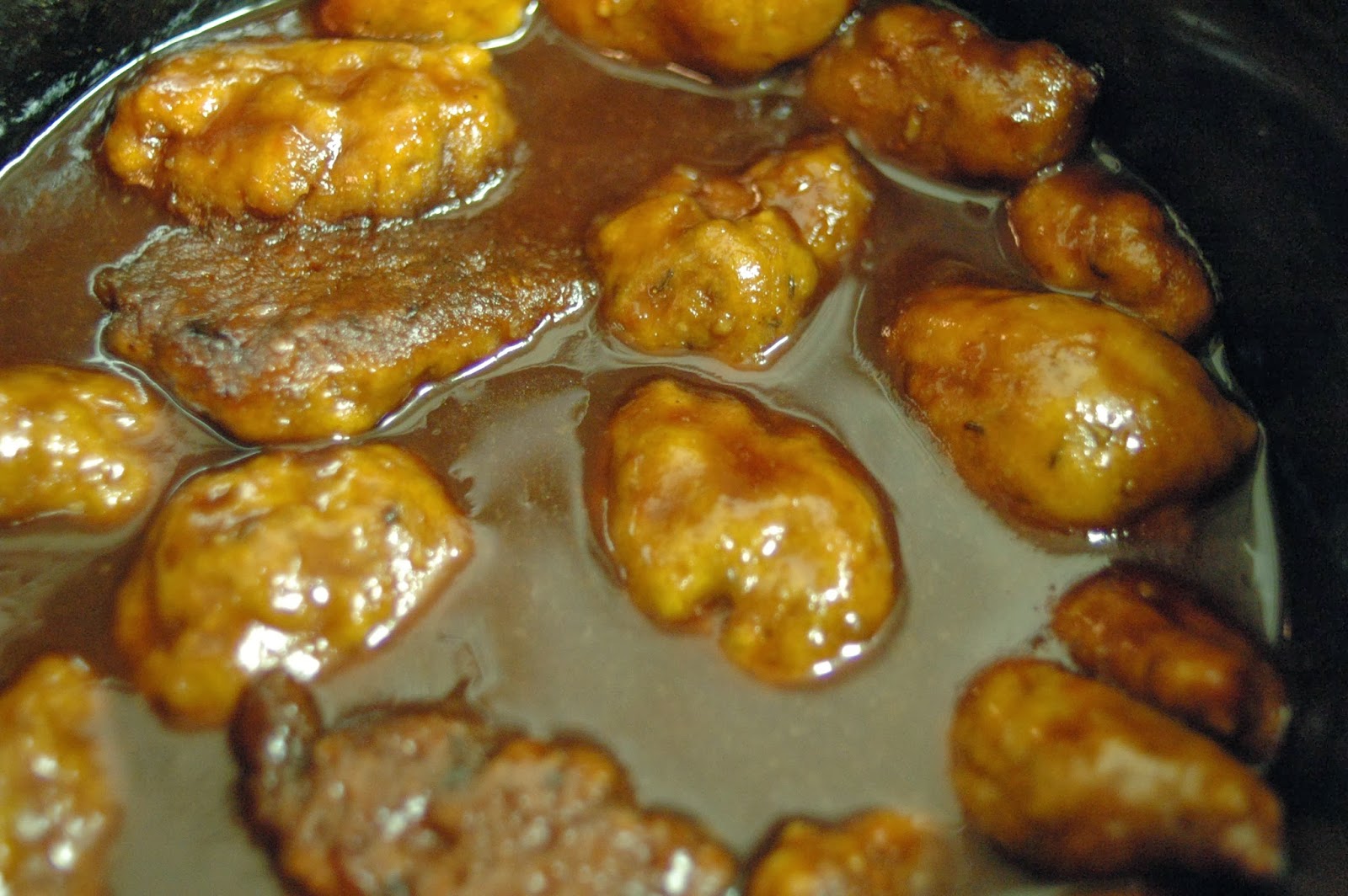 vegetarian south: vegan sausage nuggets in the crock-pot