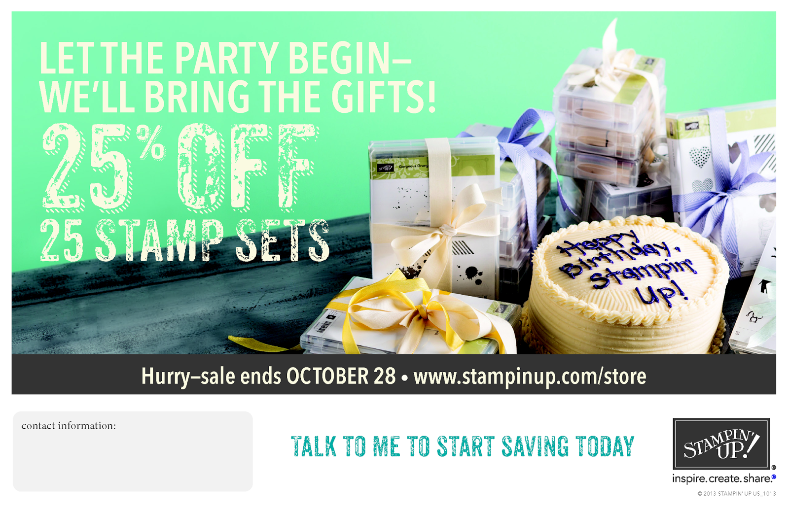 25 % off 25 Stamp Sets!