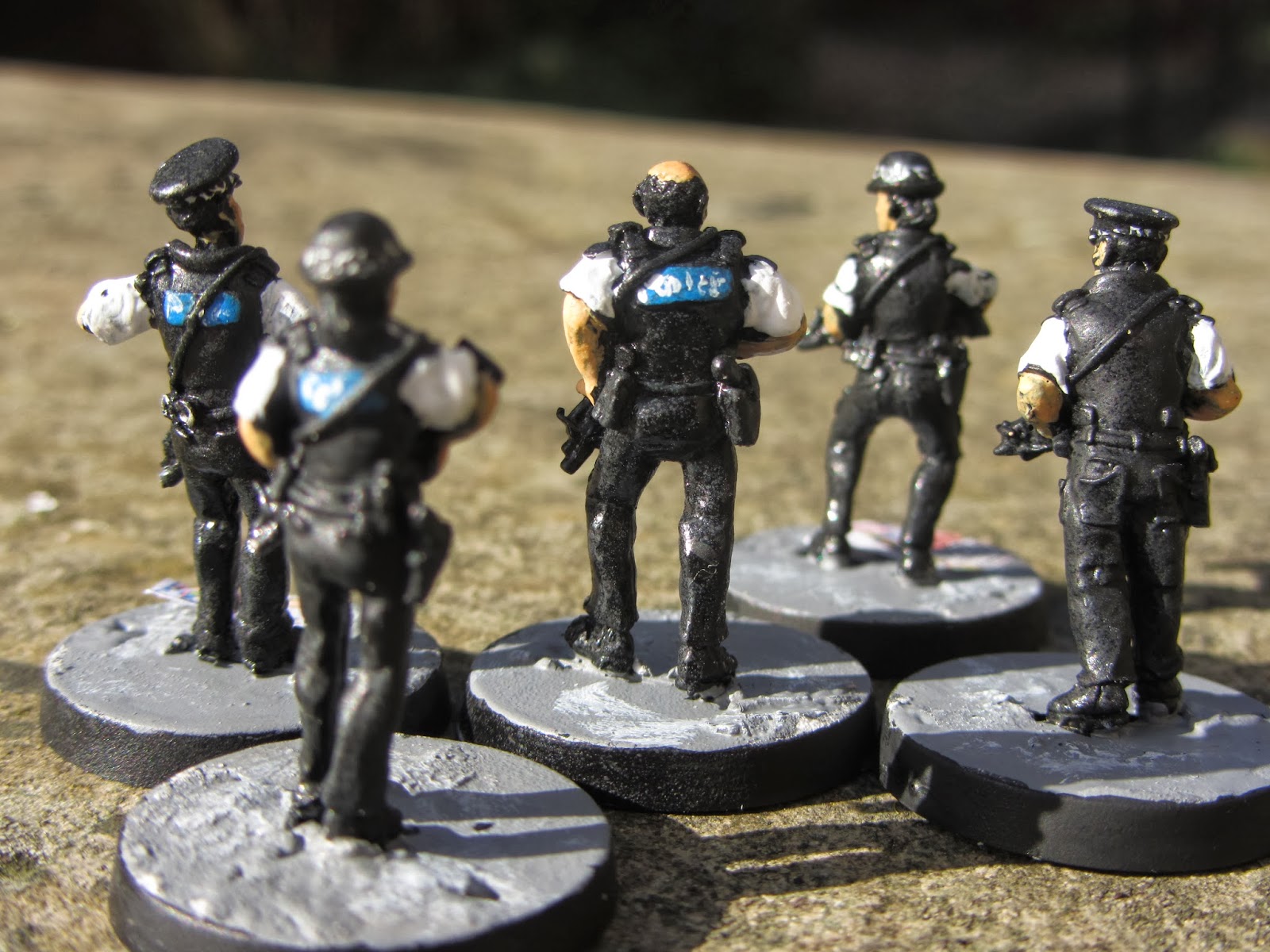 wargames and walking: Uk armed police.