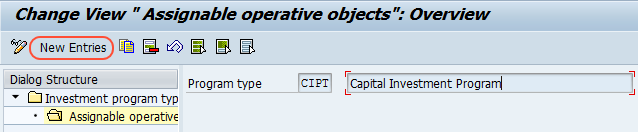 SAP FICO Central: Assign Investment program types to Operative objects