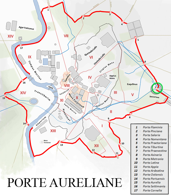 romanoimpero.com: PORTA PRAENESTINA-LABICANA (Porte Aureliane)