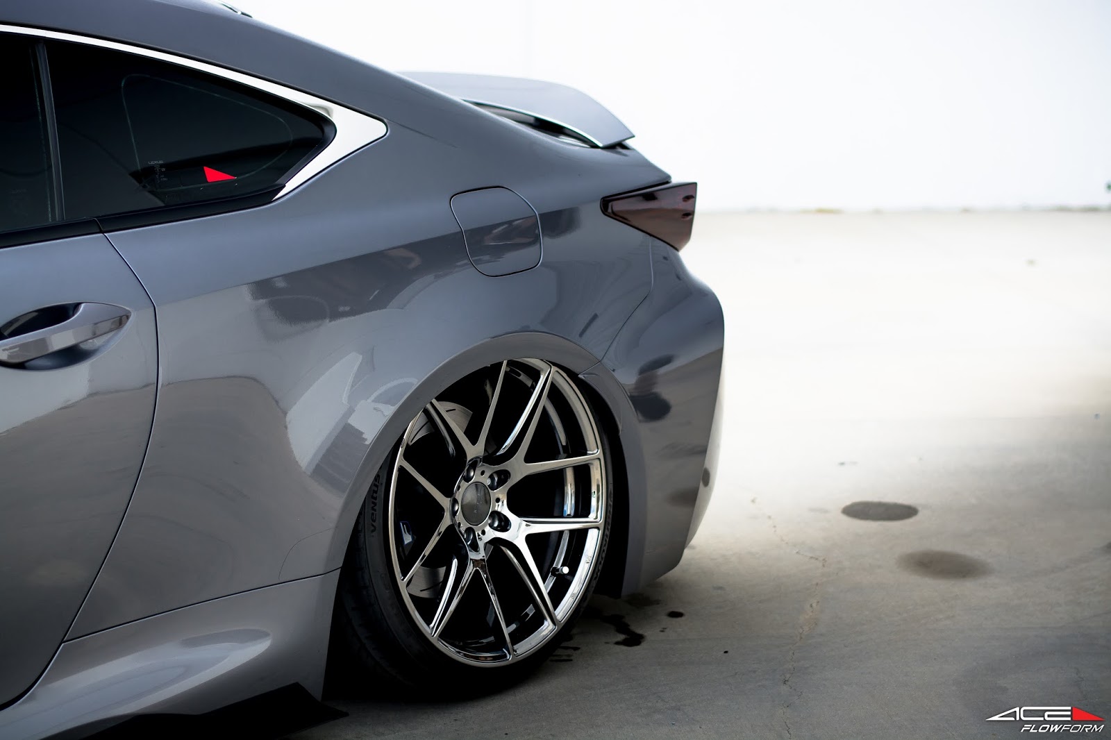 Bagged Lexus RCF w/ 20" ACE Alloy Flowform AFF02 Black Chrome