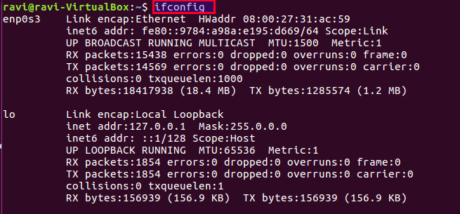 How to show network interface in linux