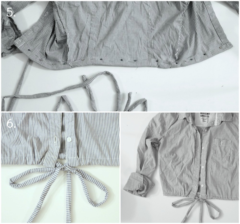 eyeful of lovely: Crop Top Shirt Refashion: Drawstrings