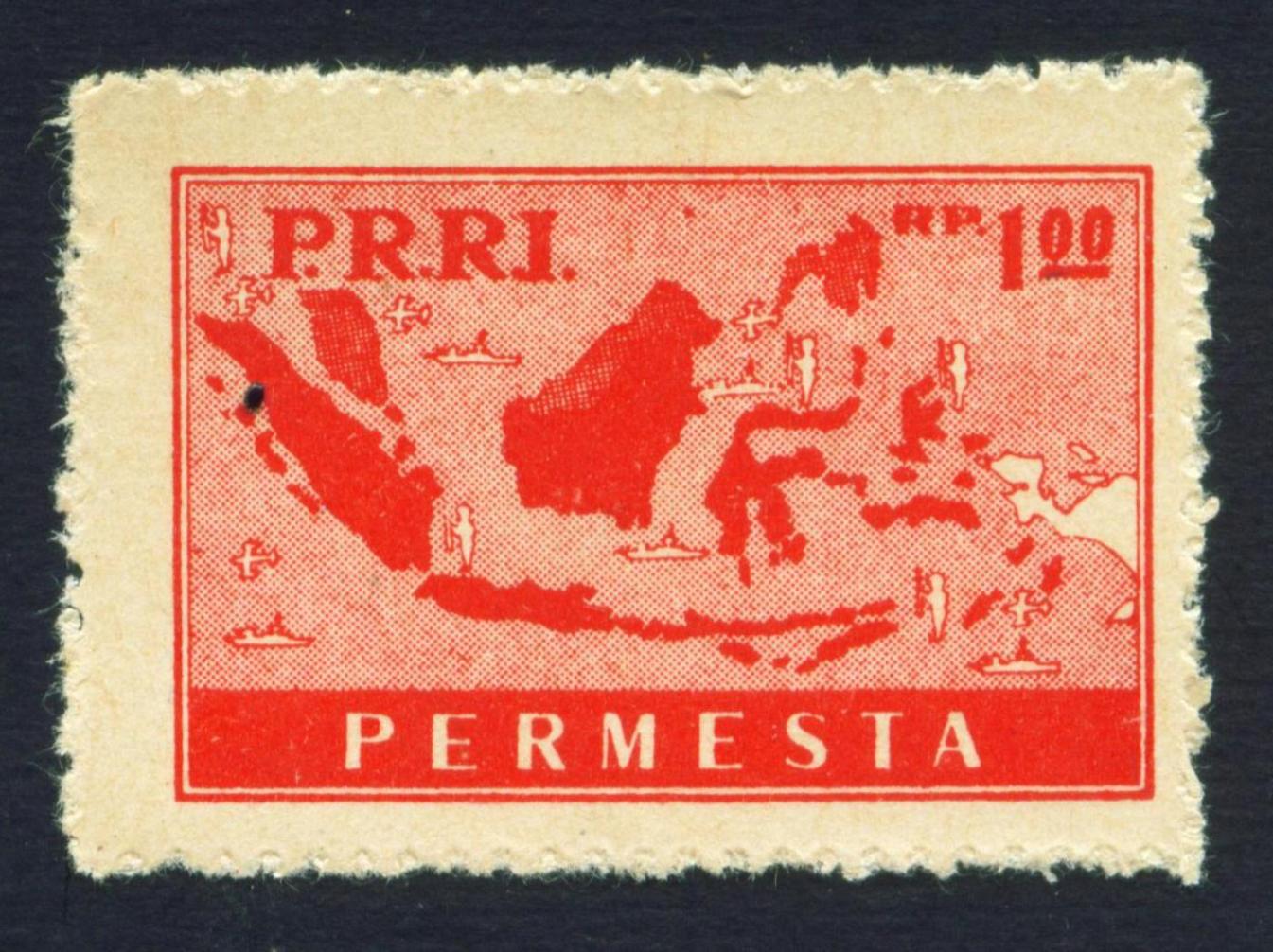 Koleksi Tempo Doeloe: Perangko PRRI Permesta, 50 Sen, 1 Rupiah, 2 ...