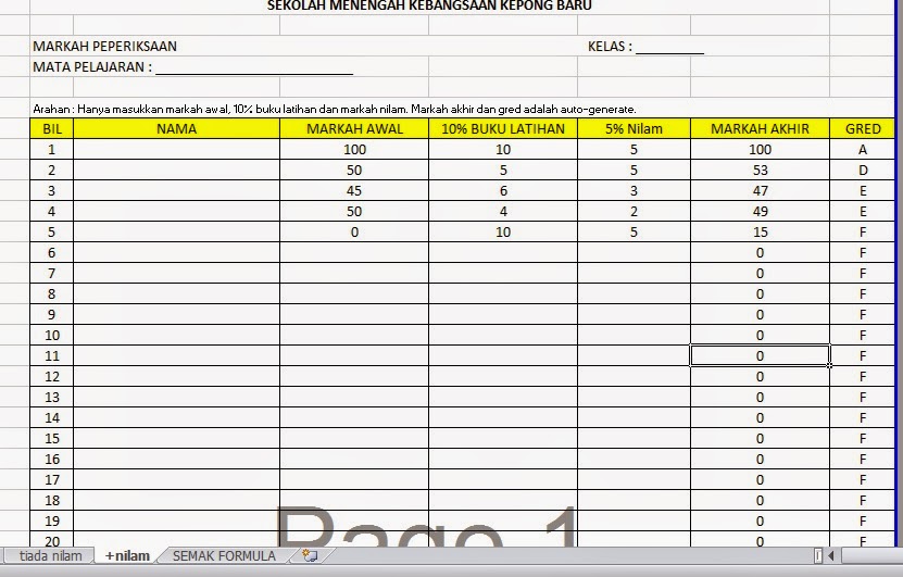 Sekolah Menengah Kebangsaan Kepong Baru: Formula Pengiraan Markah ...