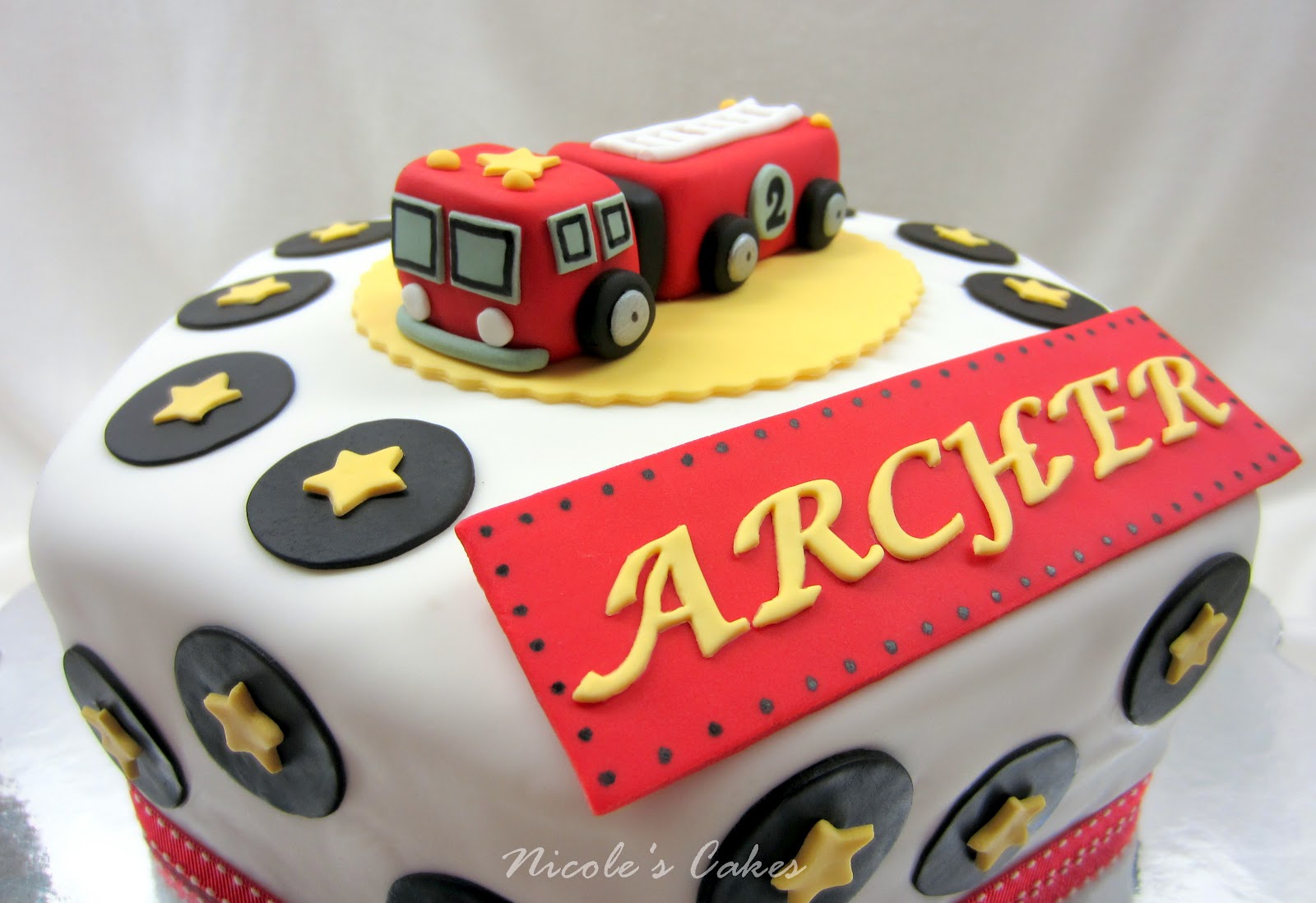 Confections, Cakes & Creations!: Adorable Fire Truck Cake!