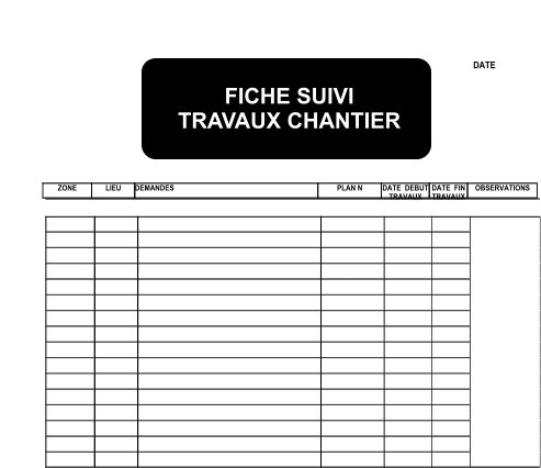 Fiche travaux de chantier xlm - COURS DE BATIMENT ET GENIE CIVIL