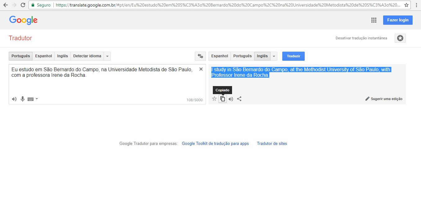OFICINA DE APLICATIVOS: GOOGLE TRANSLATE OU GOOGLE TRADUTOR