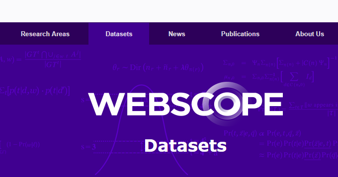 Analytical Post : Datos - The Yahoo Webscope Program