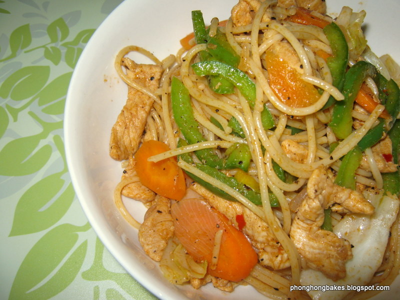 PH the Malaysian Carnivore: Fried Spaghetti with Oriental BBQ Sauce